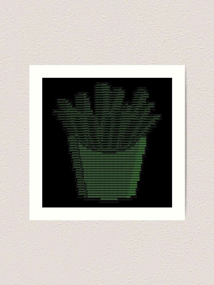 "French fries emoji Ascii Art" Art Print for Sale by typo-n-quotes ...