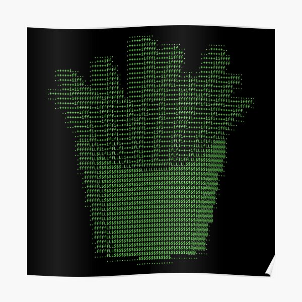 "French fries emoji Ascii Art" Poster for Sale by typo-n-quotes | Redbubble