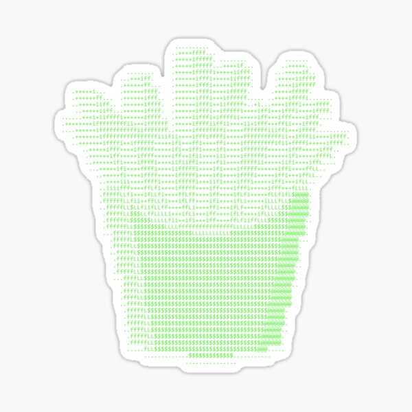 "French fries emoji Ascii Art" Sticker for Sale by typo-n-quotes ...
