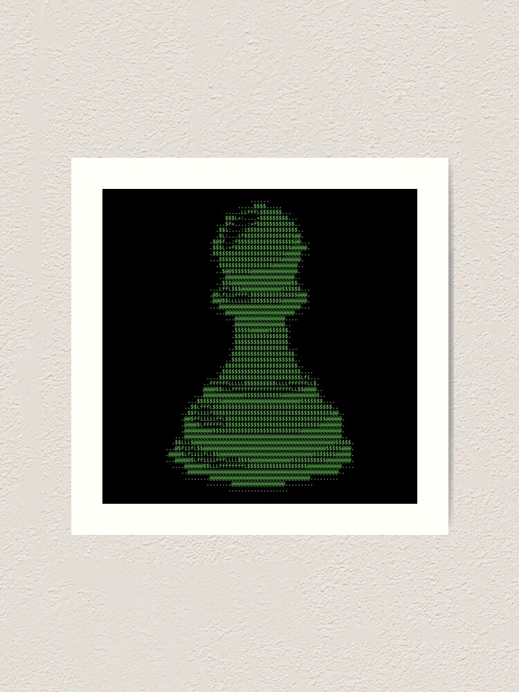 "Chess pawn emoji Ascii Art" Art Print for Sale by typo-n-quotes ...