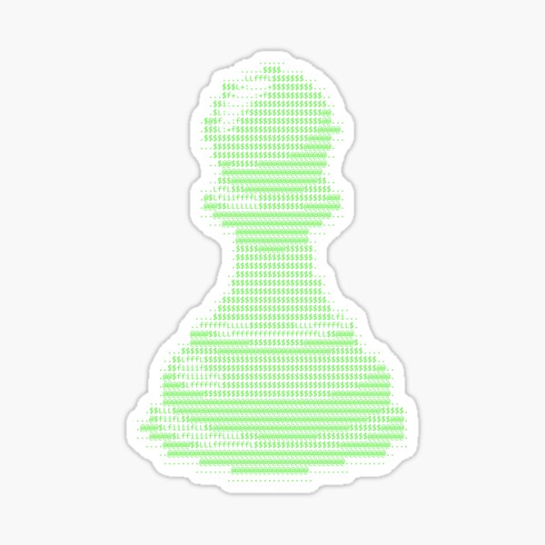 "Chess pawn emoji Ascii Art" Sticker for Sale by typo-n-quotes | Redbubble