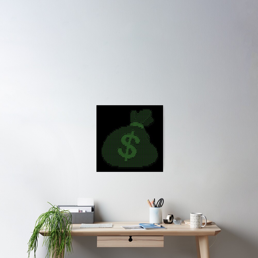 "Bag of money emoji Ascii Art" Poster by typo-n-quotes | Redbubble