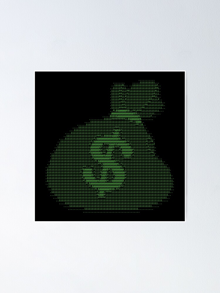 "Bag of money emoji Ascii Art" Poster by typo-n-quotes | Redbubble
