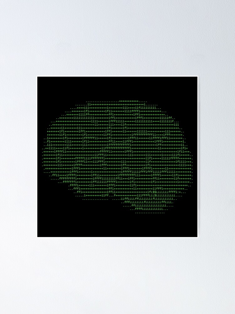 "Brain emoji Ascii Art" Poster for Sale by typo-n-quotes | Redbubble