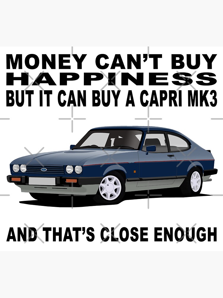 "Ford Capri Mk3 2.8i Special Blue Grey Classic Car Art Illustration ...
