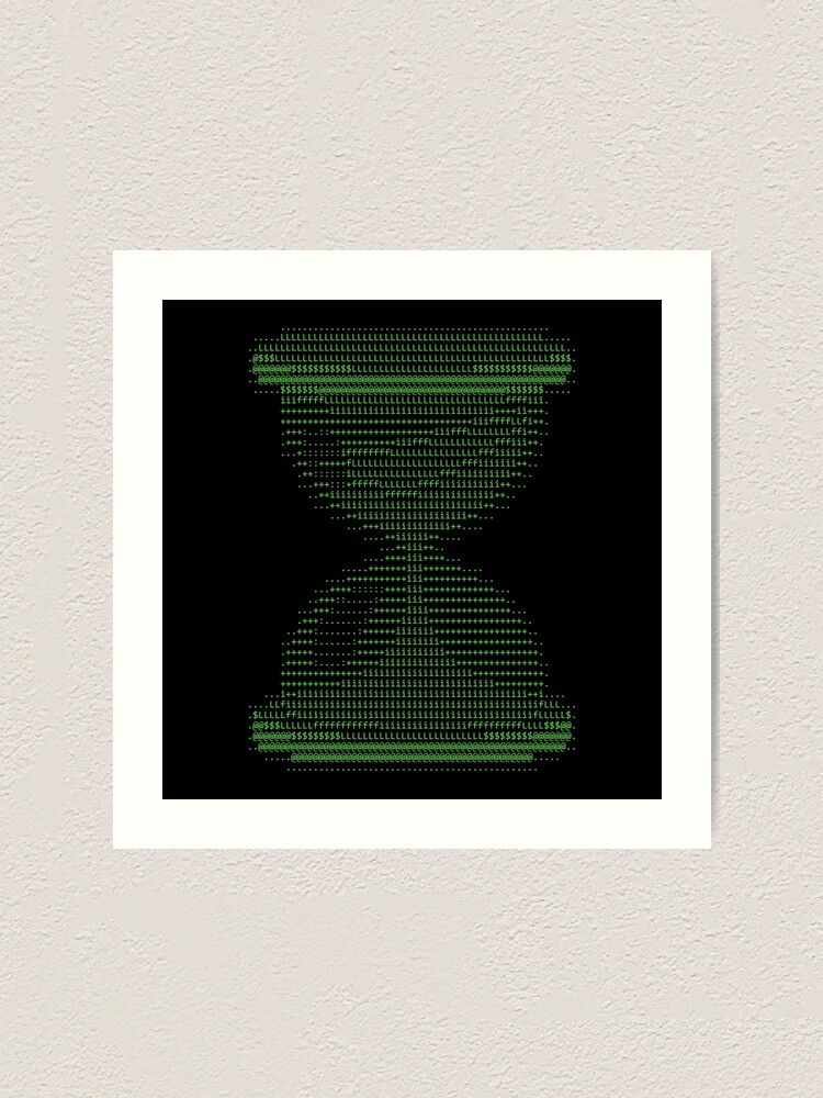 "Hourglass emoji Ascii Art" Art Print for Sale by typo-n-quotes | Redbubble