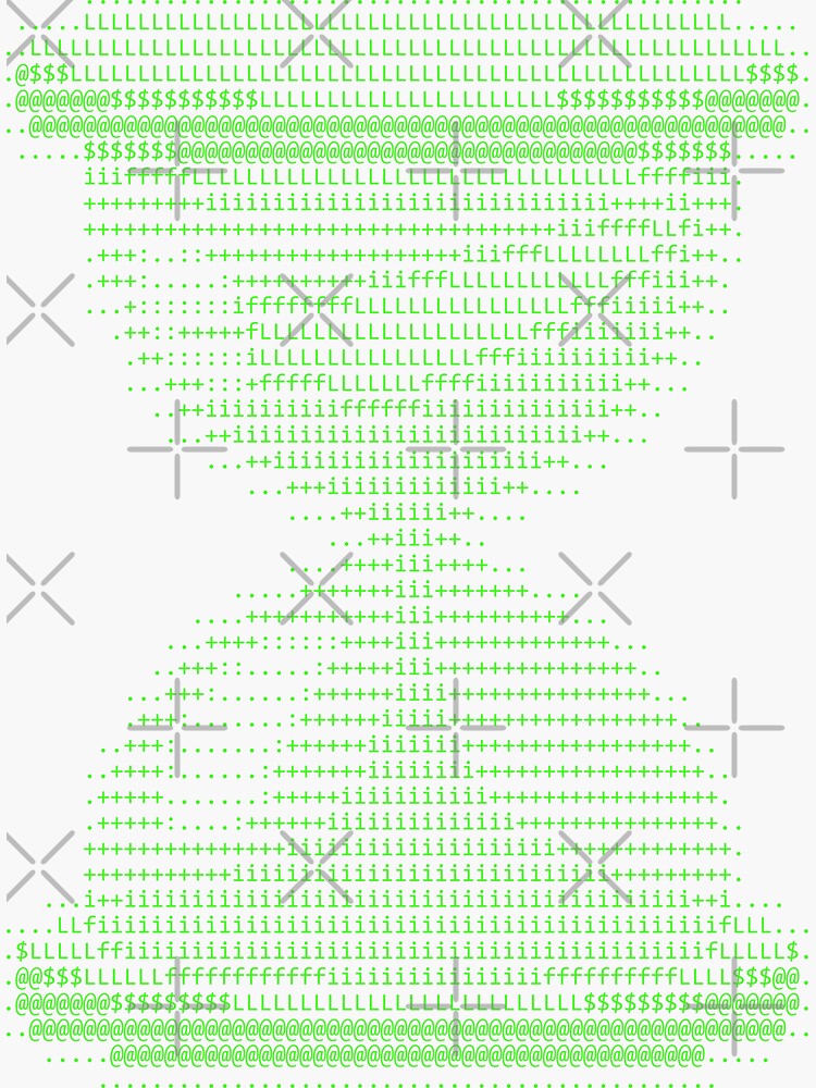 Sticker « Sablier emoji Ascii Art », par typo-n-quotes | Redbubble