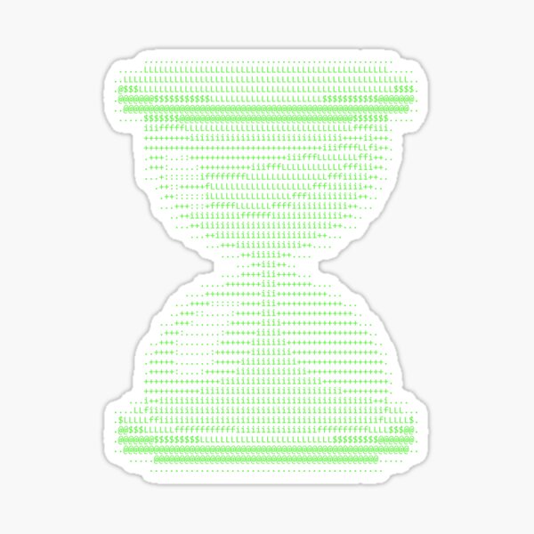 Sticker « Sablier emoji Ascii Art », par typo-n-quotes | Redbubble