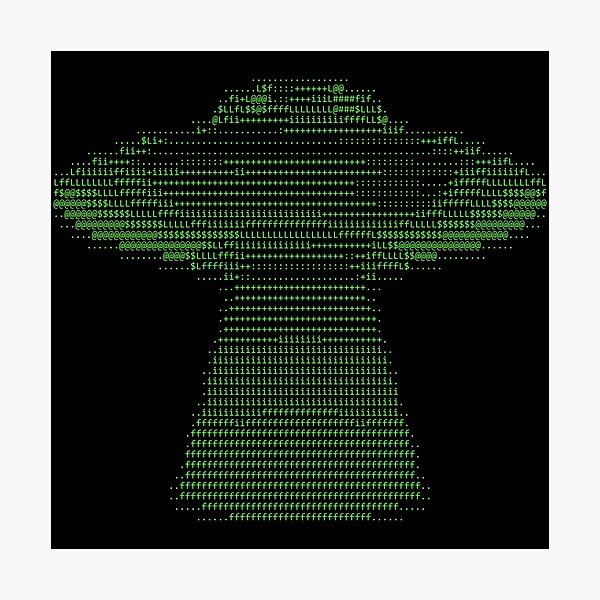 Lámina fotográfica «OVNI platillo volador emoji Ascii Art» de typo-n ...