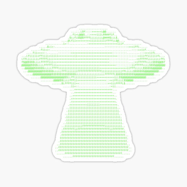 "UFO flying saucer emoji Ascii Art" Sticker for Sale by CodingStore ★★★★★ | Redbubble
