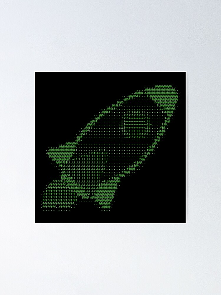 "Rocket emoji Ascii Art" Poster for Sale by typo-n-quotes | Redbubble