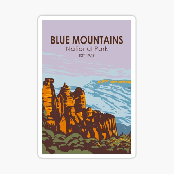 "Blue Mountains National Park Australia Three Sisters Vintage" Sticker ...