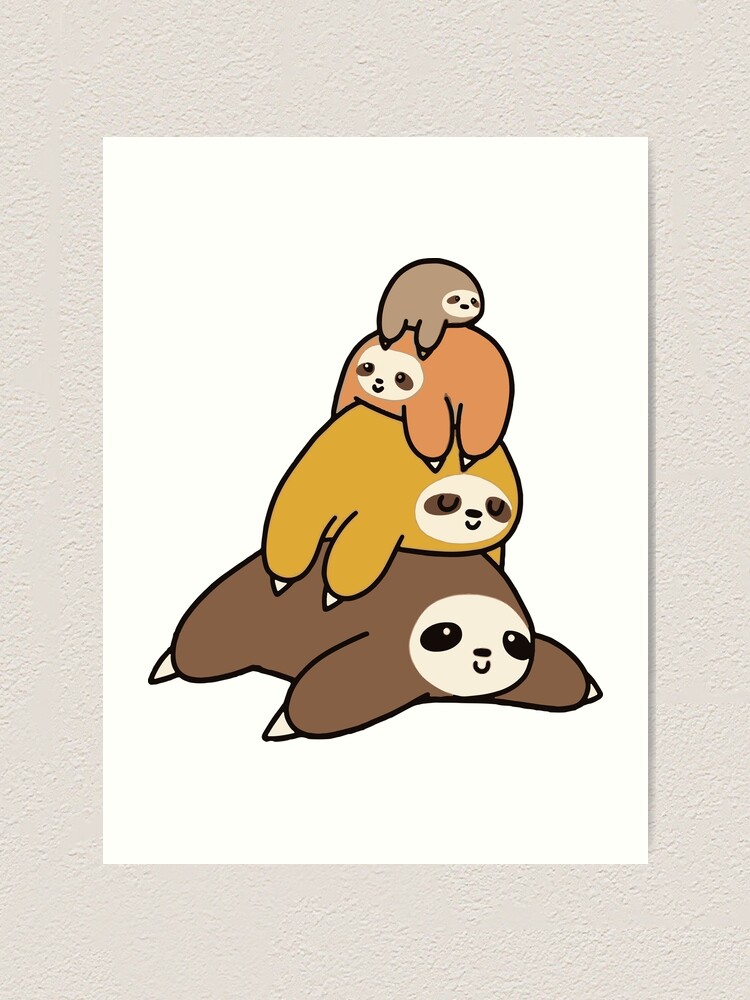 "Sloth Stack" Art Print by kingcomeback | Redbubble
