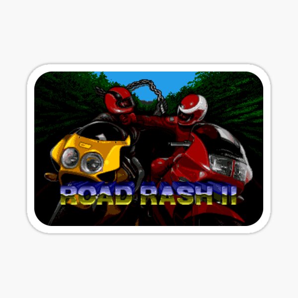 "Road Rash 2 (Genesis Title Screen)" Sticker by winscometjump | Redbubble