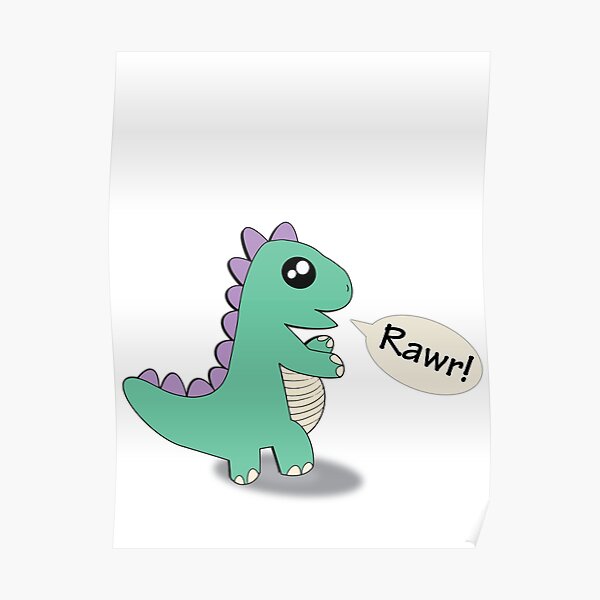 "Kids Dinosaur, rawr" Poster for Sale by SADPrintables | Redbubble