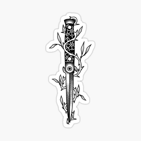 "Dagger Traditonal tattoo" Sticker for Sale by LucasBorella | Redbubble