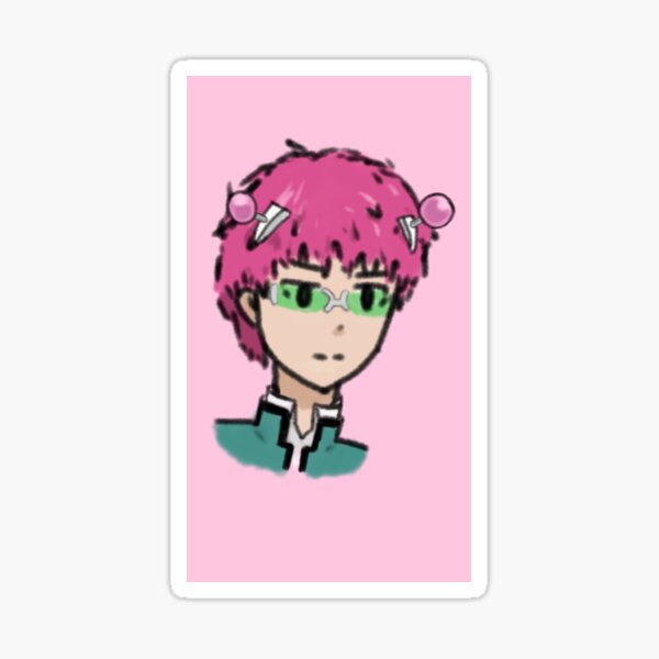 "Overpowered pink haired psychic " Sticker by Sumsmdm | Redbubble
