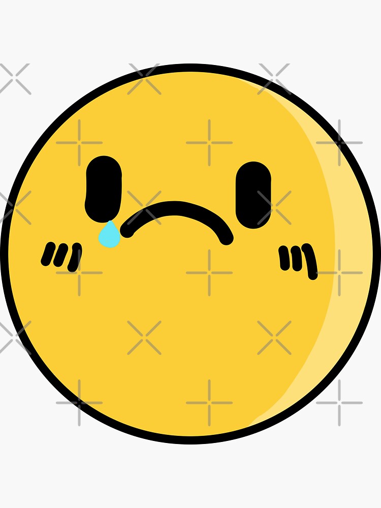 "Sad Face Emoji Sticker" Sticker by NomNomBuns | Redbubble