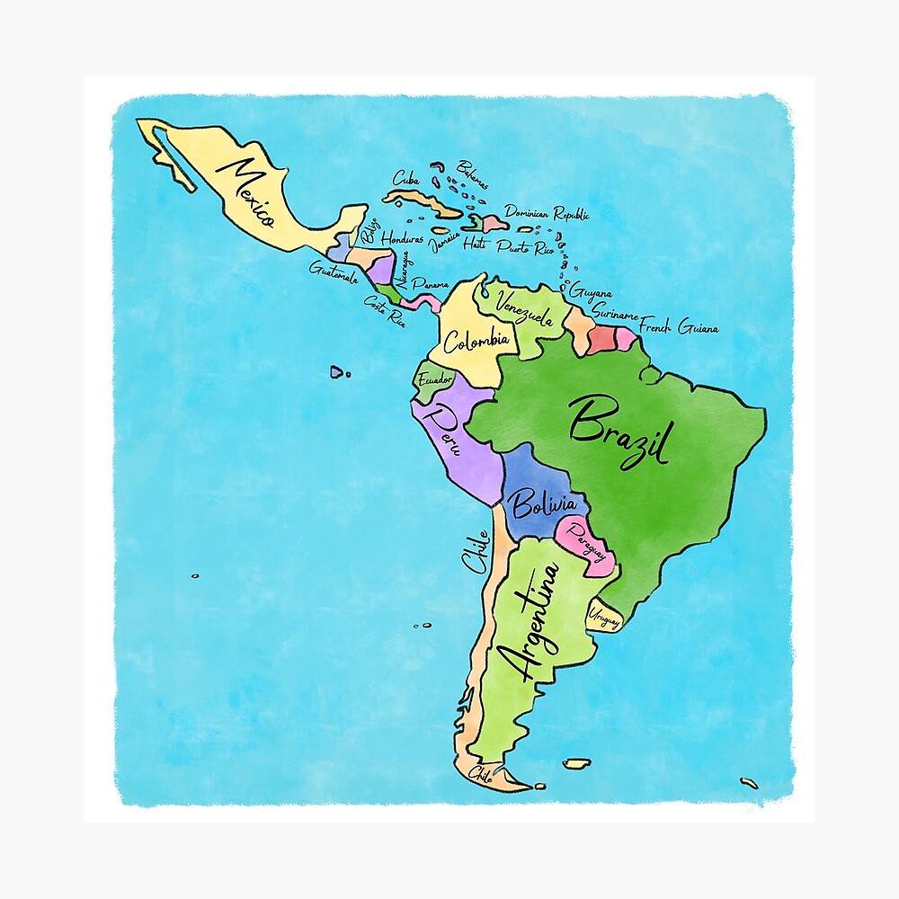 Mapa Imprimible De América Del Sur Central