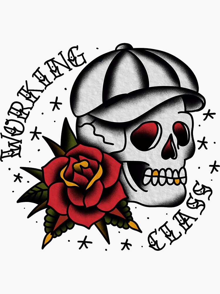 "American Traditional working class logo" Sticker for Sale by ...