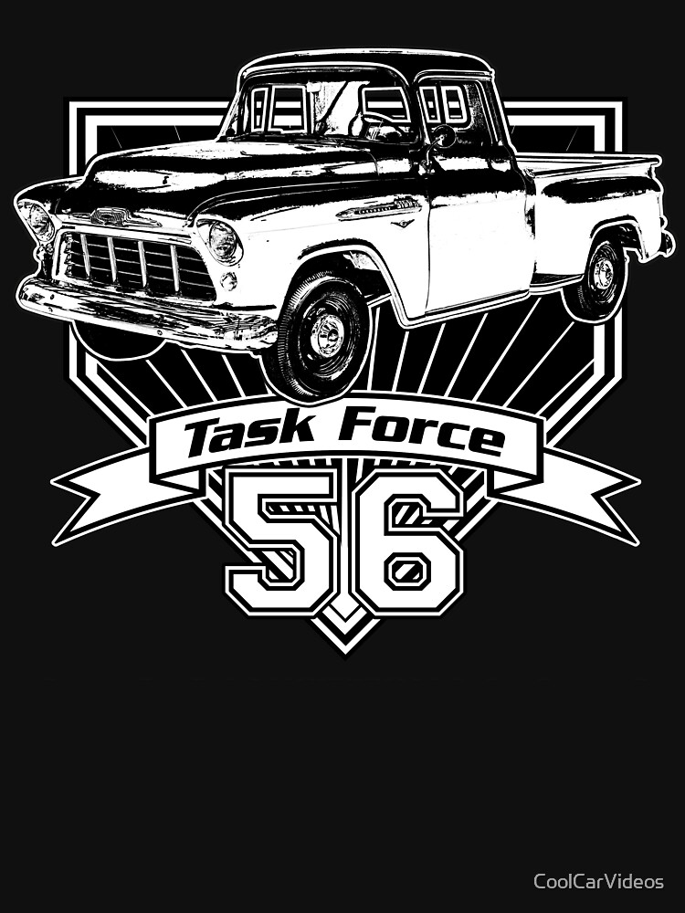 "56 Chevy Truck Task Force " Active T-Shirt for Sale by CoolCarVideos ...