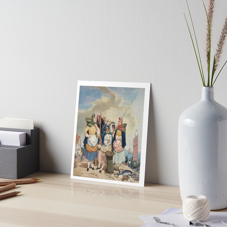 "Richard Dadd Fish Market by the Sea Beach Sheet" Art Board Print by ...