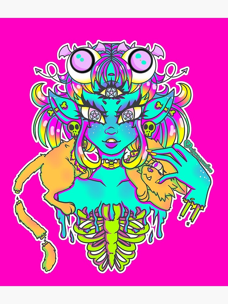 "Neon Monster Girl!" Poster for Sale by EternalBlossom1 | Redbubble