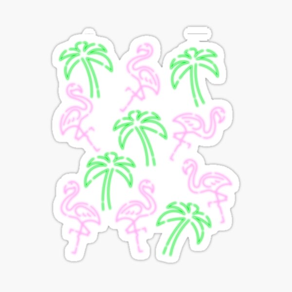 "Neon Flamingo " Sticker by LavishLyfstyles | Redbubble