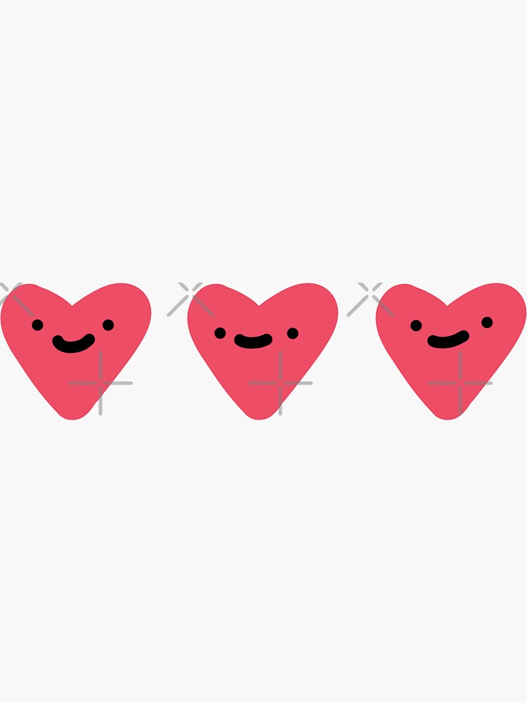 "3 Smiling Hearts Emoji" Sticker for Sale by NomNomBuns | Redbubble