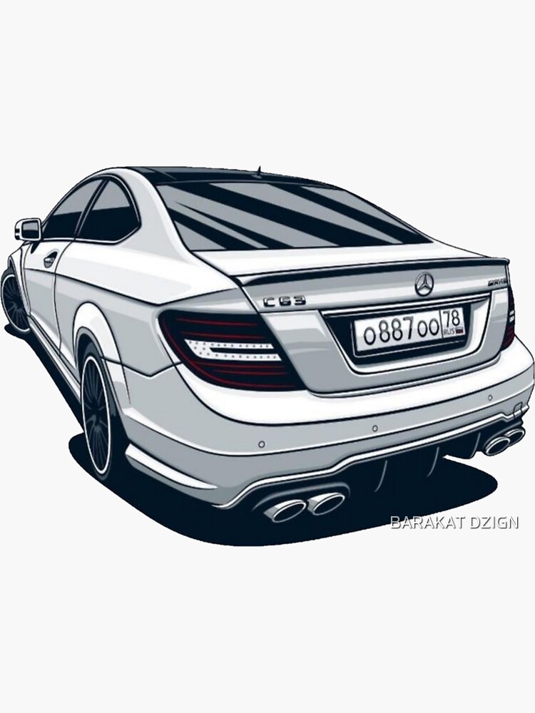 "Mercedes C63 AMG design (white)" Sticker for Sale by BARAKAT-DSIGN ...