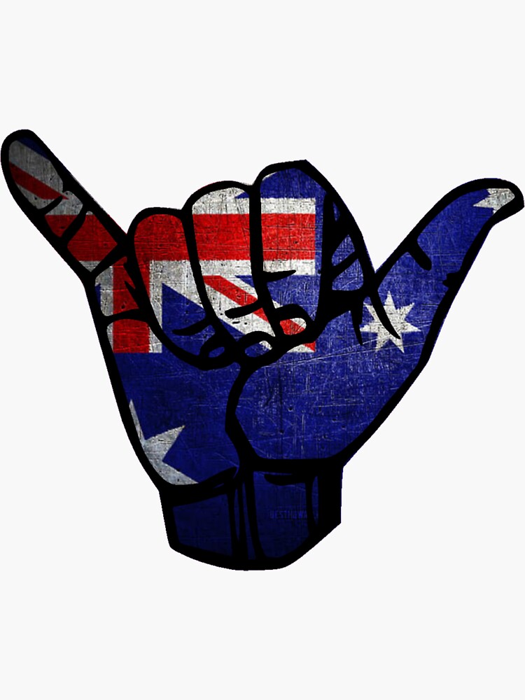 "Australia Shaka Hang loose" Sticker for Sale by AichaLoveSpring ...
