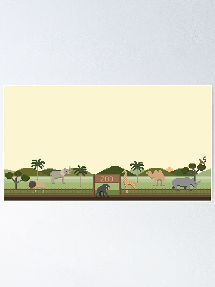 "Pixel art zoo animals" Poster for Sale by EngineerGoC | Redbubble