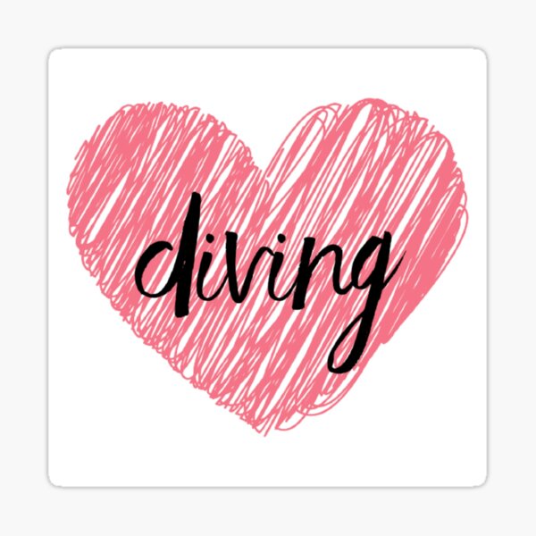 "Heart Diving" Sticker by IslandBliss876 | Redbubble