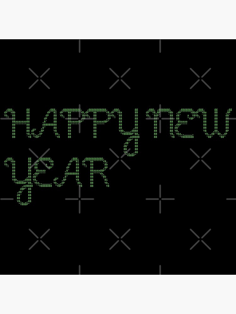 Happy New Year Ascii Poster For Sale By Typo N Quotes Redbubble 