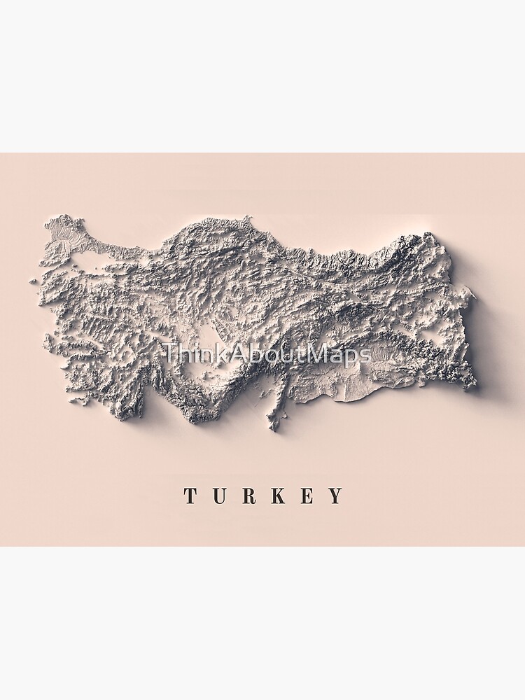 "Turkey Relief Map 3D digitally-rendered" Poster for Sale by ...
