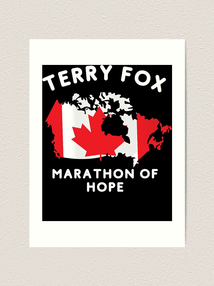 "Runner Cool Funny Man Terry Fox Marathon Of Hope Canada Flag Fan" Art ...
