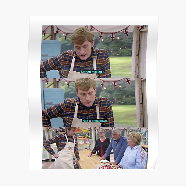 "James Acaster Great British Bake Off" Poster for Sale by CandelariaFlo ...