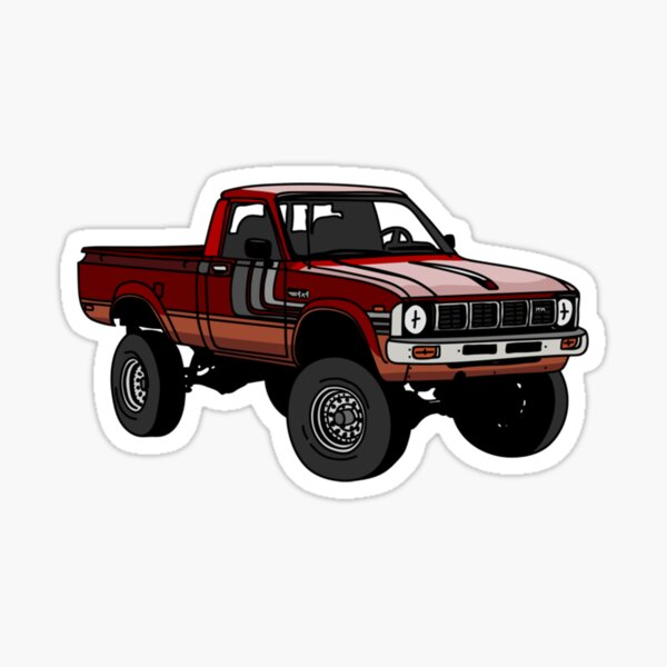 "Red 1979 4x4 Pickup " Sticker for Sale by HotTeesApparel | Redbubble