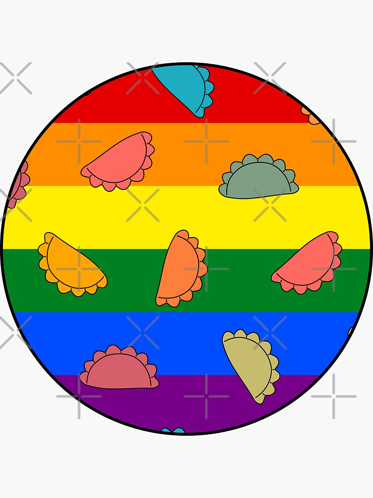 "Cornish Pasty Pattern Rainbow LGBT+ Pride Flag Stripes" Sticker for ...