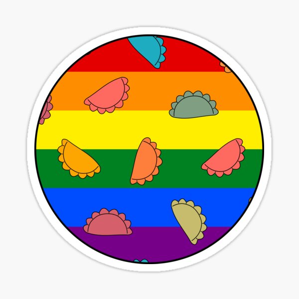 "Cornish Pasty Pattern Rainbow LGBT+ Pride Flag Stripes" Sticker for ...