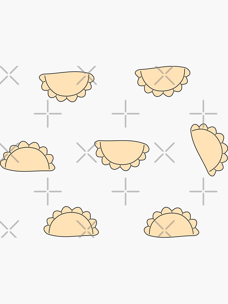 "Cornish Pasty Retro Pattern Cream Teal British Food" Sticker for Sale ...