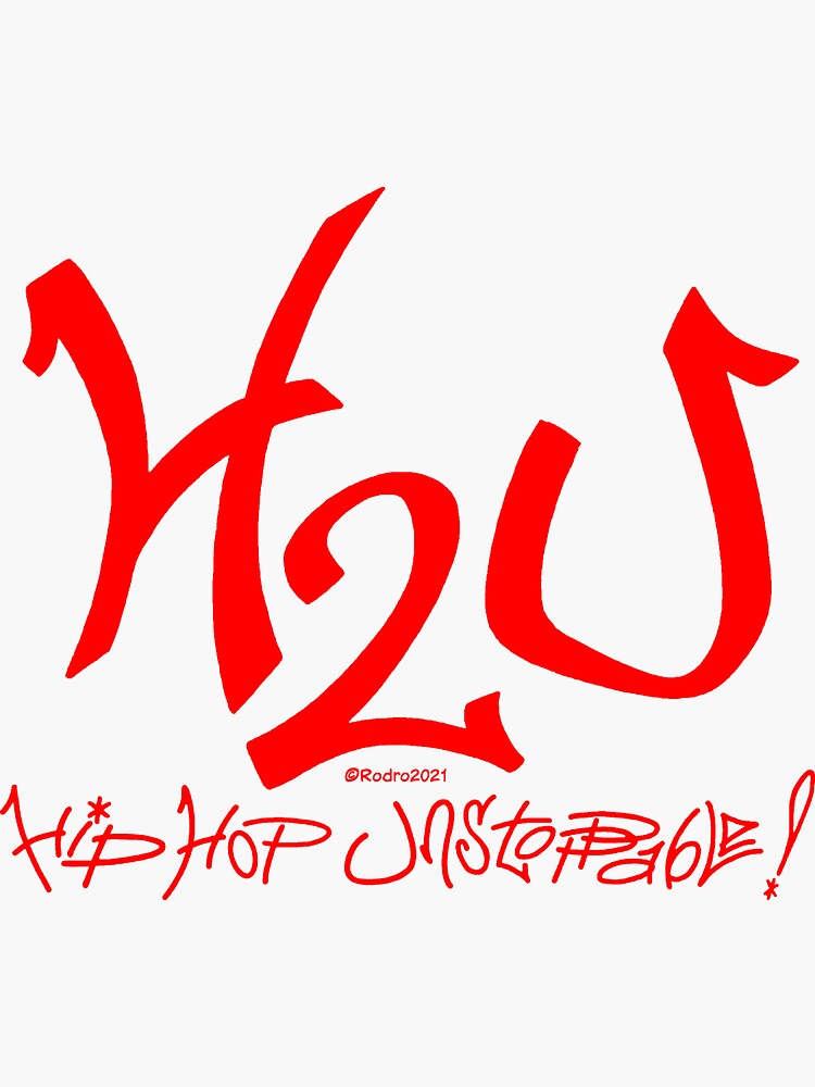 "H2U Logo: “Hip-Hop Unstoppable” (Graffiti tag, Red)" Sticker by ...