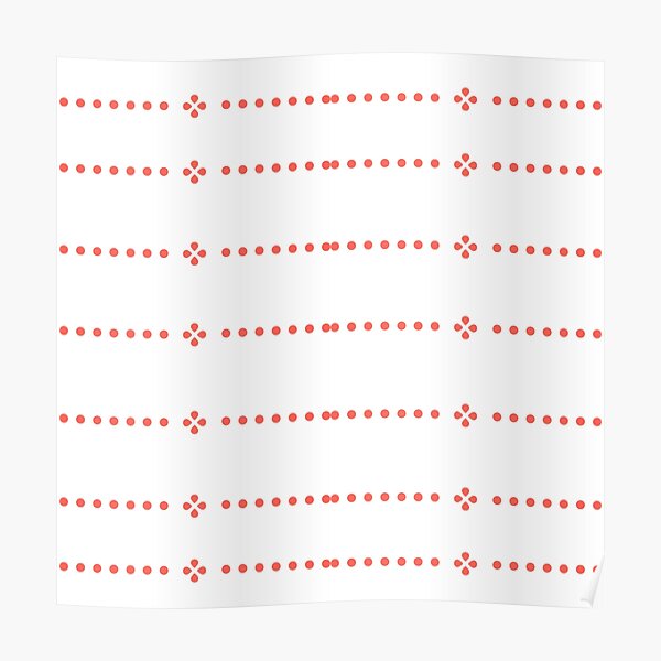 "Red dotting lines on white background illustration" Poster for Sale by ...