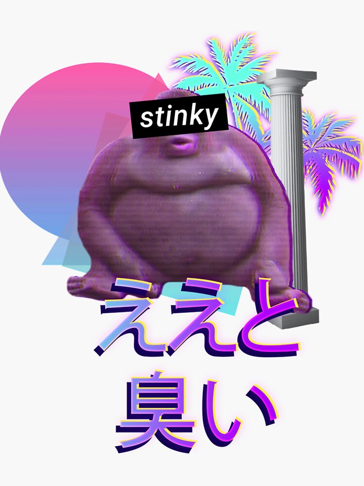 "Uh Oh Stinky Aesthetic Lofi Vaporwave" Sticker by MillieHunter | Redbubble
