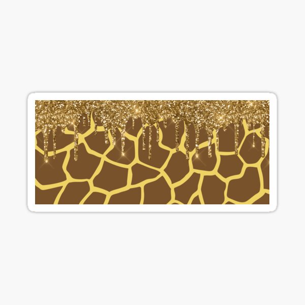 "Giraffe Animal Print and Dripping Glitter" Sticker by Trinket-Tricks ...