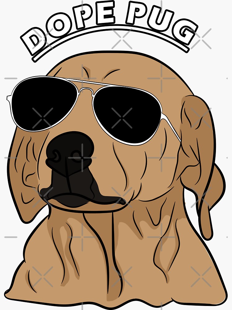 "Artistic dope pug design" Sticker for Sale by SamRVstore | Redbubble
