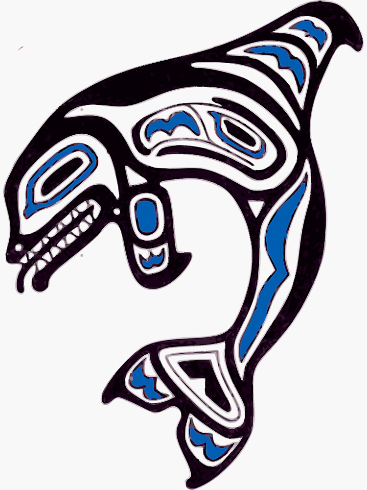 "Killer Whale Orca Pacific NW Native American Indian" Sticker for Sale ...