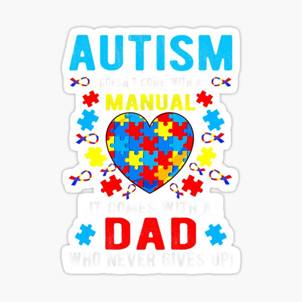 "Autism Awareness Month Proud Autism Dad Papa Support Autism" Sticker ...