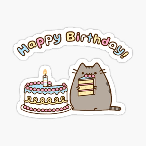 "Happy Birthday Cat" Sticker by MOYASSAR | Redbubble