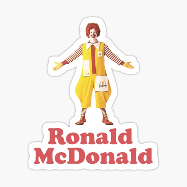 "Ronald Mcdonald T-ShirtRonald McDonald" Sticker for Sale by DeanCeke ...
